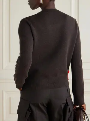 Sacai Sequined Wool Sweater - Brown
