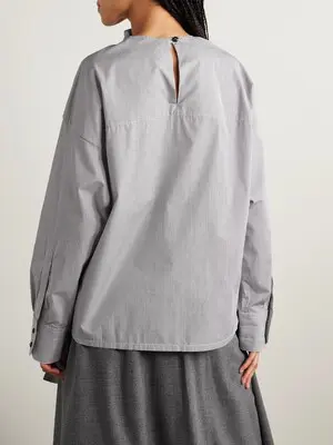 Maria Mcmanus Scarf-detailed Striped Blouse