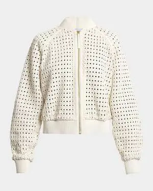 Gabriela Hearst Odin Nappa Leather Bomber Jacket - White