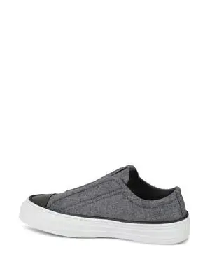 Brunello Cucinelli Embellished Slip-on Sneakers - Grey