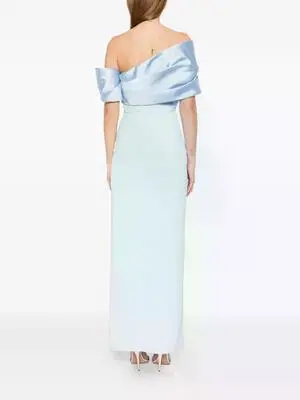 Solace London Draped Off-shoulder Dress - Blue