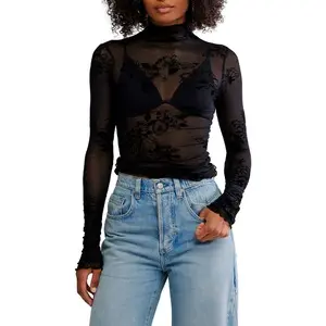 Free People Lace Mesh Top