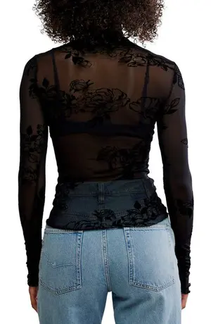 Free People Lace Mesh Top