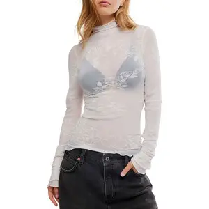 Free People Lace Mesh Top - Ivory