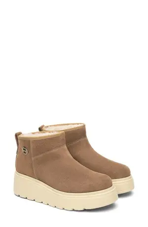 NEROGIARDINI Faux Shearling Platform Bootie