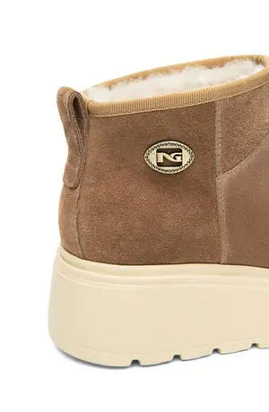 NEROGIARDINI Faux Shearling Platform Bootie