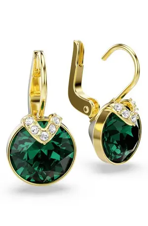 SWAROVSKI Bella Crystal Drop Earrings - Green/gold