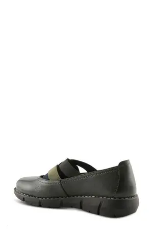 SPRING STEP SHOES Mary Jane Wedge - Forest Green Multi