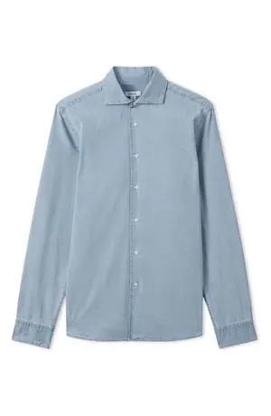 REISS Draper Cotton Denim Button-up Shirt