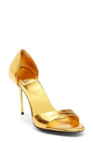Jeffrey Campbell Cheat Code Stiletto Sandal - Dark Gold Metallic