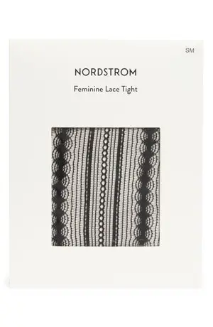 Nordstrom Lace Patterned Tights - Black