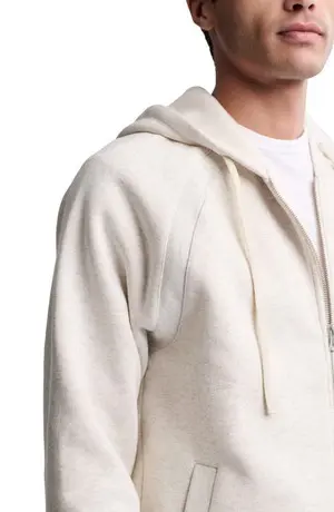 Barefoot Dreams Fleece Zip Up Hoodie - Heather Cream