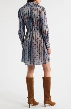 Sam Edelman Chain Print Shirtdress - Blue Multi