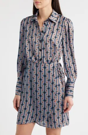 Sam Edelman Chain Print Shirtdress - Blue Multi