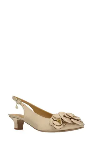 J. Reneé Jozey Pointed Toe Slingback Pumps - Beige