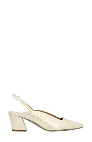 J. Reneé Stasia Croc Embossed Slingback Pumps - Pearl Beige