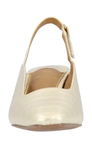 J. Reneé Stasia Croc Embossed Slingback Pumps - Pearl Beige