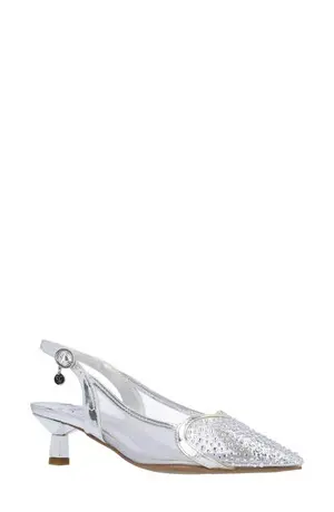 J. Reneé Pointed Toe Slingback Pumps - Silver/clear