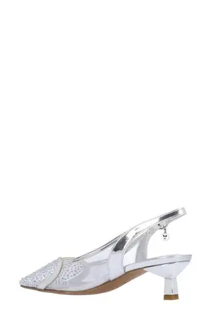 J. Reneé Pointed Toe Slingback Pumps - Silver/clear