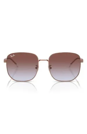 Ray-ban Irregular Sunglasses - Rose Gold /light Blue Violet