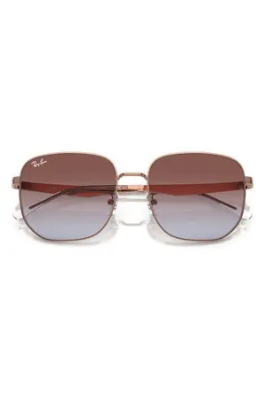 Ray-ban Irregular Sunglasses - Rose Gold/light Blue Violet