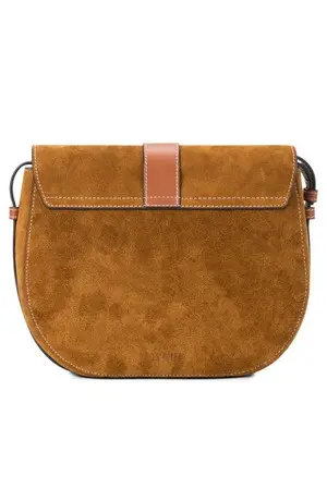 Staud Suede Saddle Crossbody Bag - Tan