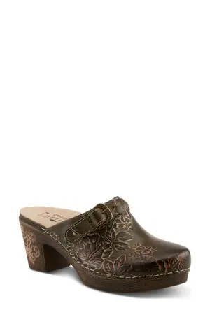 SPRING STEP SHOES Calliroe Platform Clog - Olive Multi