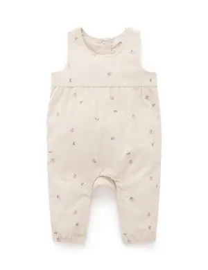 PUREBABY Embroidered Corduroy Romper - Orchard Broderie