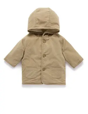 PUREBABY Corduroy Shearling Hooded Jacket