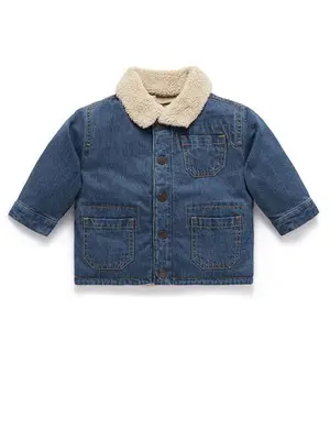 PUREBABY Denim Faux Shearling Jacket