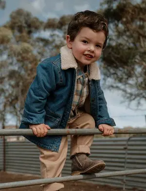 PUREBABY Denim Faux Shearling Jacket