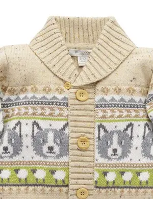 PUREBABY Sheep Dog Cardigan
