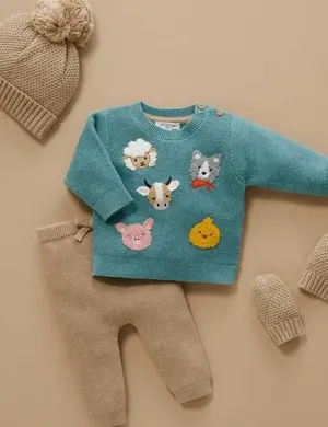PUREBABY Beanie And Mitten Set