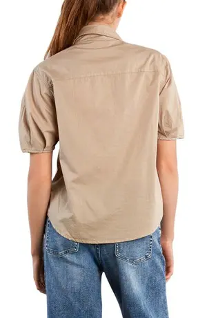 WASH LAB DENIM Princess Pleated Shirt - Cobblestone