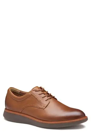 Johnston & Murphy Parker Waterproof Plain Toe Derby - Tan Waterproof Full Grain