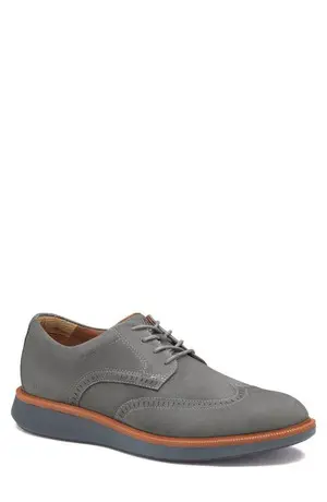 Johnston & Murphy Parker Waterproof Wingtip Derby - Gray Waterproof Nubuck