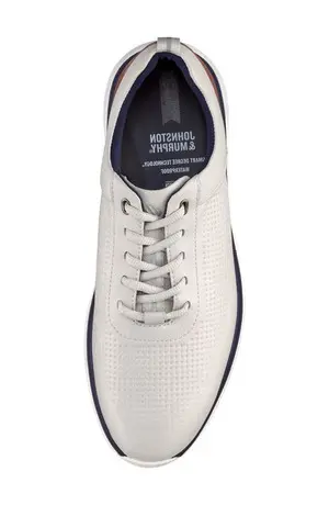 Johnston & Murphy Prentiss 2 Waterproof Sneaker - White Waterproof Full Grain