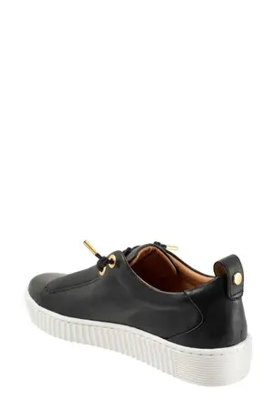 Eos Platform Leather Slip-on Sneakers - Black