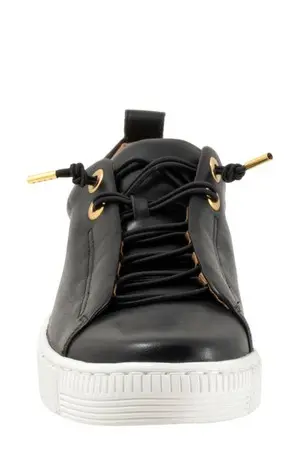 Eos Platform Leather Slip-on Sneakers - Black