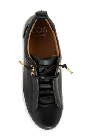 Eos Platform Leather Slip-on Sneakers - Black