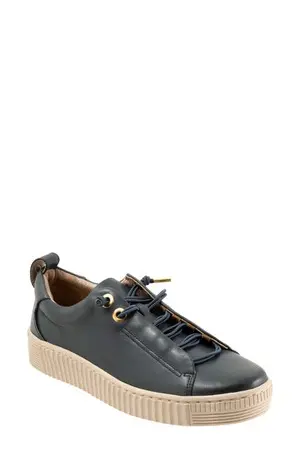 Eos Platform Leather Slip-on Sneakers - Navy