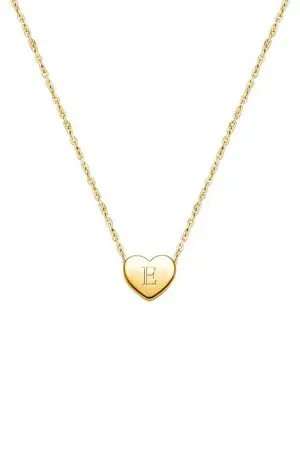 TINY BLESSINGS Tiny Blessings 14k Gold Engraved Initial Heart Slider Necklace 14k Gold - E
