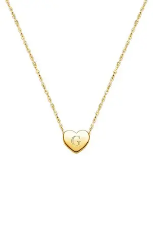 TINY BLESSINGS Tiny Blessings 14k Gold Engraved Initial Heart Slider Necklace 14k Gold - G