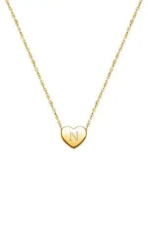 TINY BLESSINGS Tiny Blessings 14k Gold Engraved Initial Heart Slider Necklace 14k Gold - N