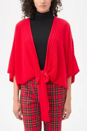 Trina Turk Tie-front Merino Wool Pullover