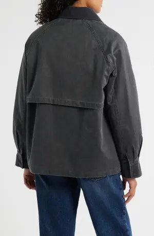 Lucky Brand Cotton Blend Barn Jacket - Gunmetal