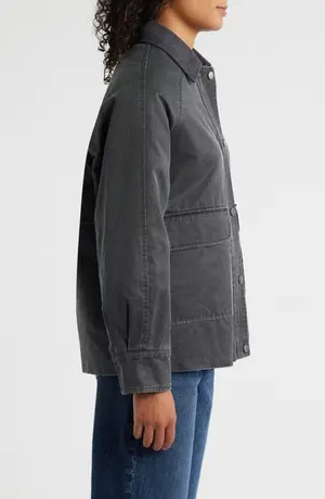 Lucky Brand Cotton Blend Barn Jacket - Gunmetal