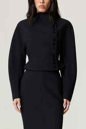 NOCTURNE Asymmetric Buttoned Tailored Jacket
