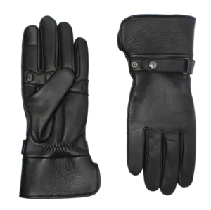 AGNELLE Hooper Alpaca-lined Leather Gloves - Tnoir