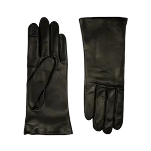 AGNELLE Inès Cashmere Lined Lambskin Gloves - Tnoir
